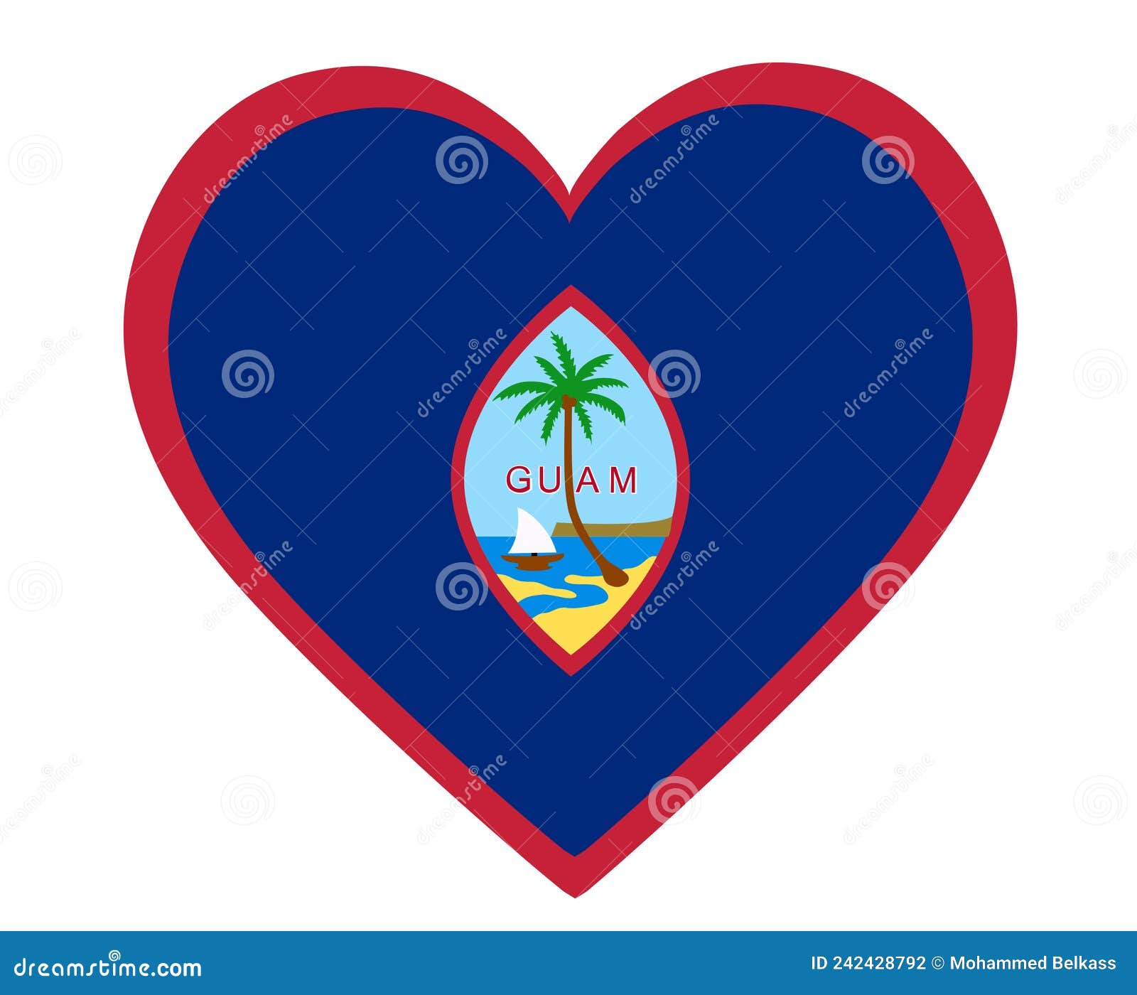 Guam Flag National Oceania Emblem Heart Icon Vector Stock Vector ...