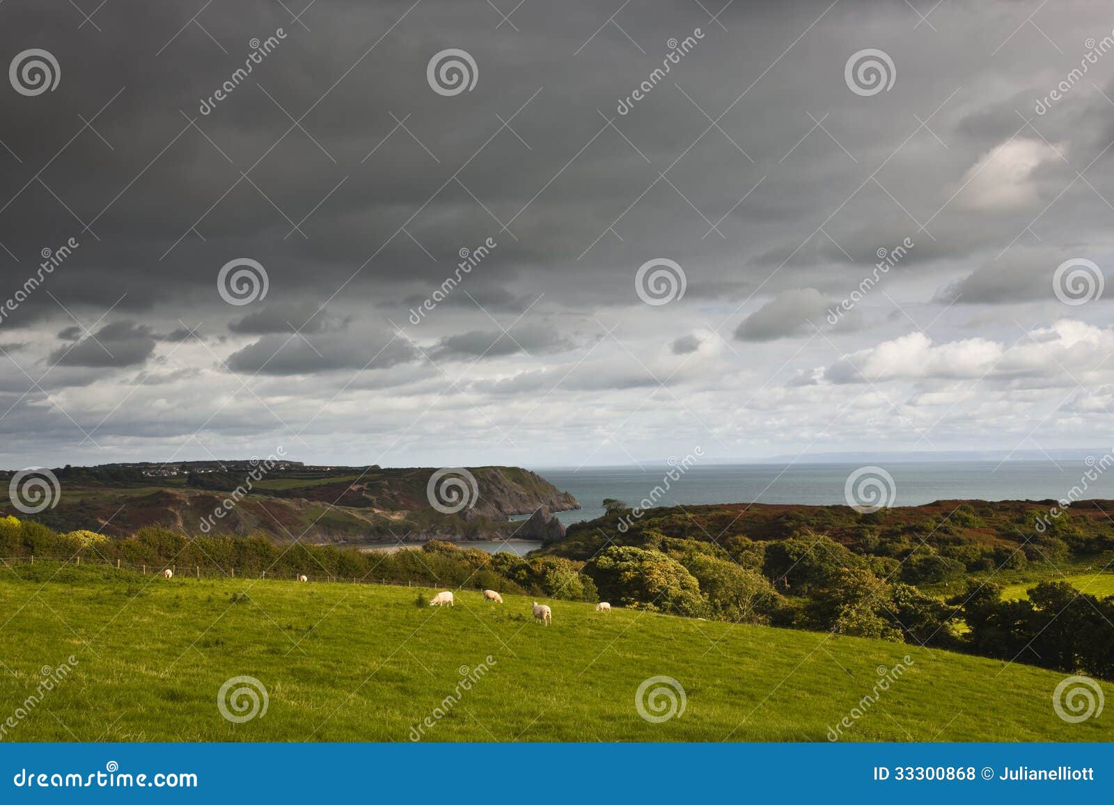 Gower fields stock photo. Image of bend, idyllic, panoramic - 33300868