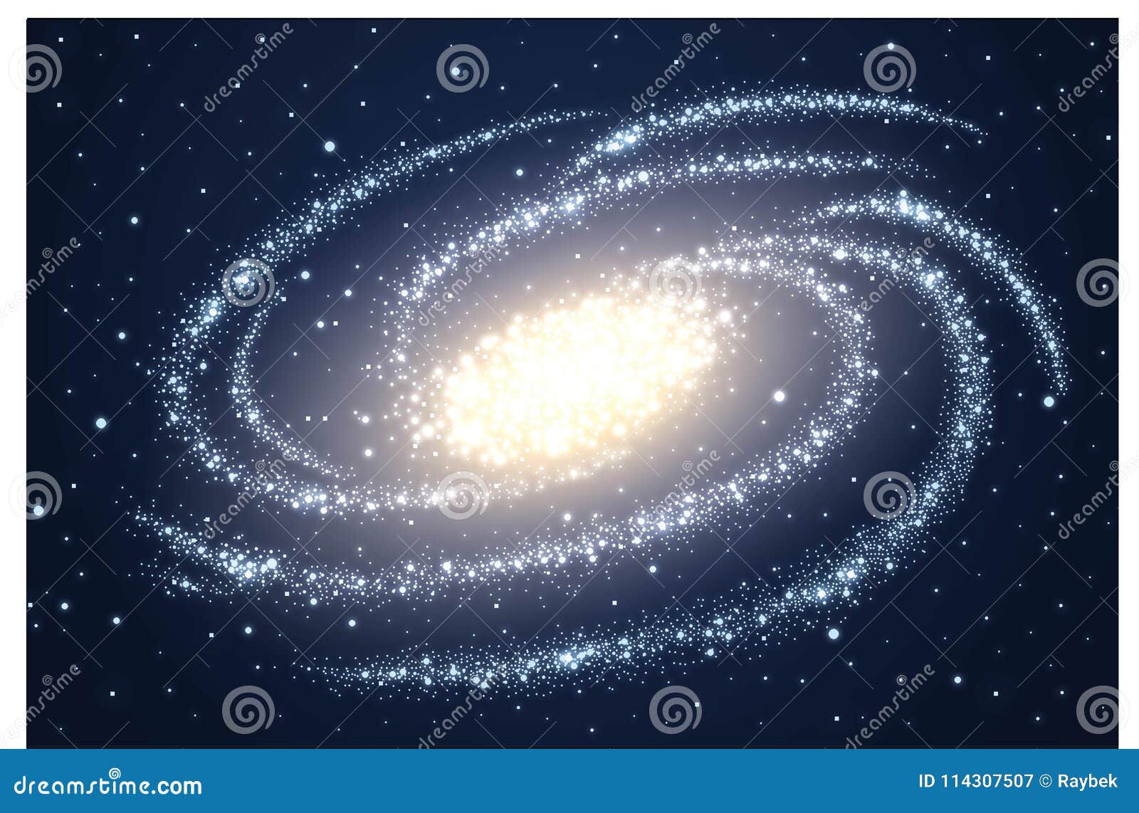 Gowing Galaxy in Deep Space Stock Vector - Illustration of blue, galaxy ...