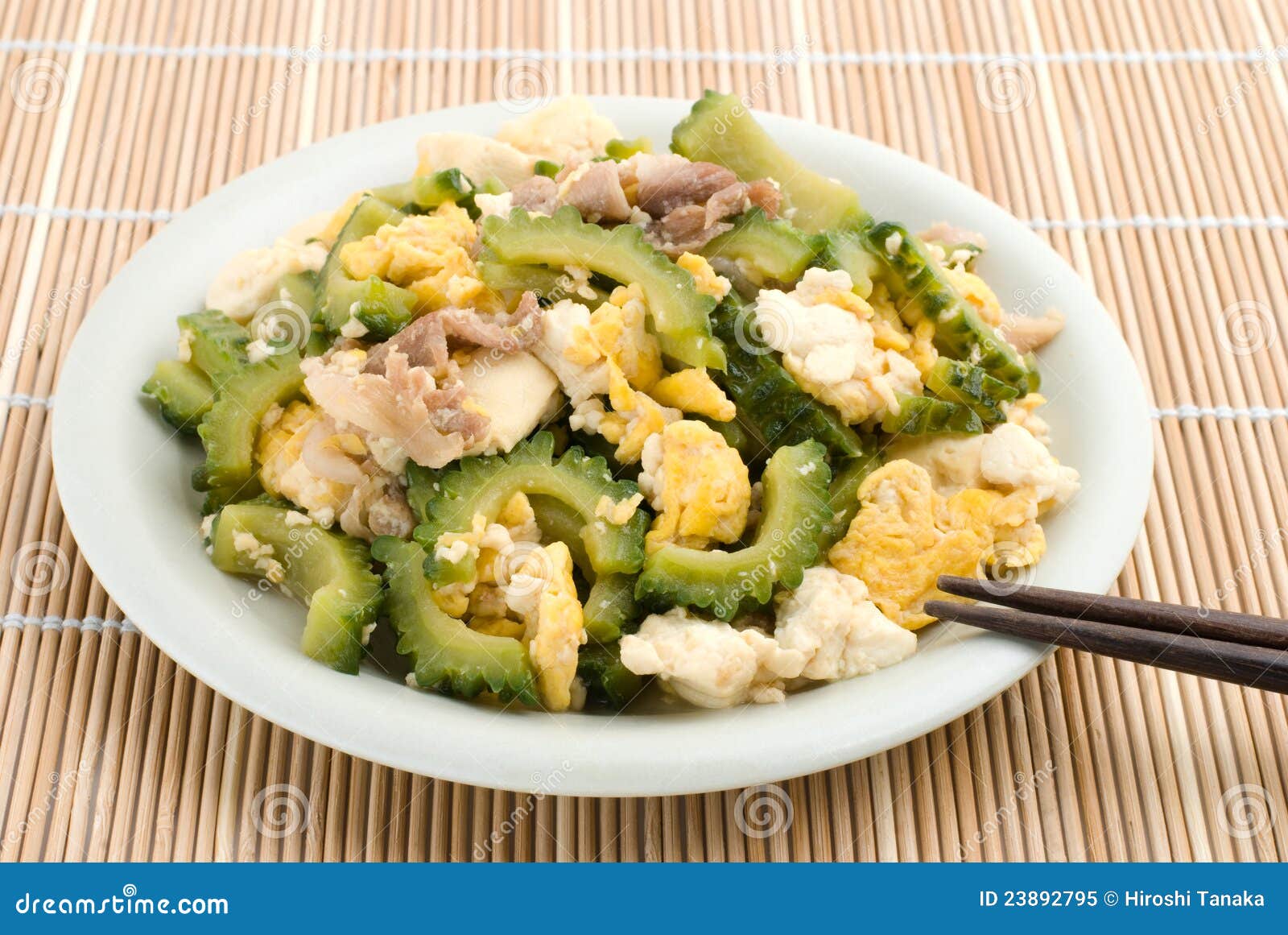 Goya Chanpuru stock image. Image of meat, bitter, wafu - 23892795