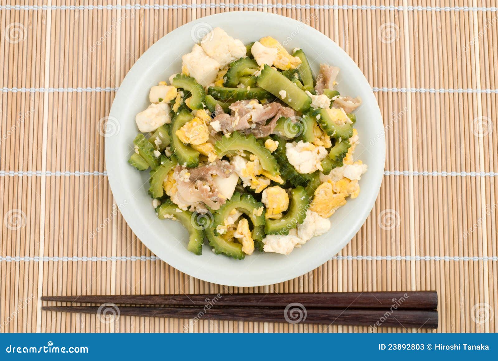 Goya Chanpuru imagen de archivo. Imagen de calabaza, plato - 23892803