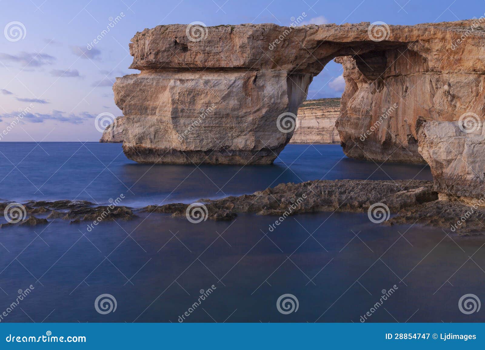 Gozo Azure Window Long Exposure Stock Image - Image of rock, geology ...