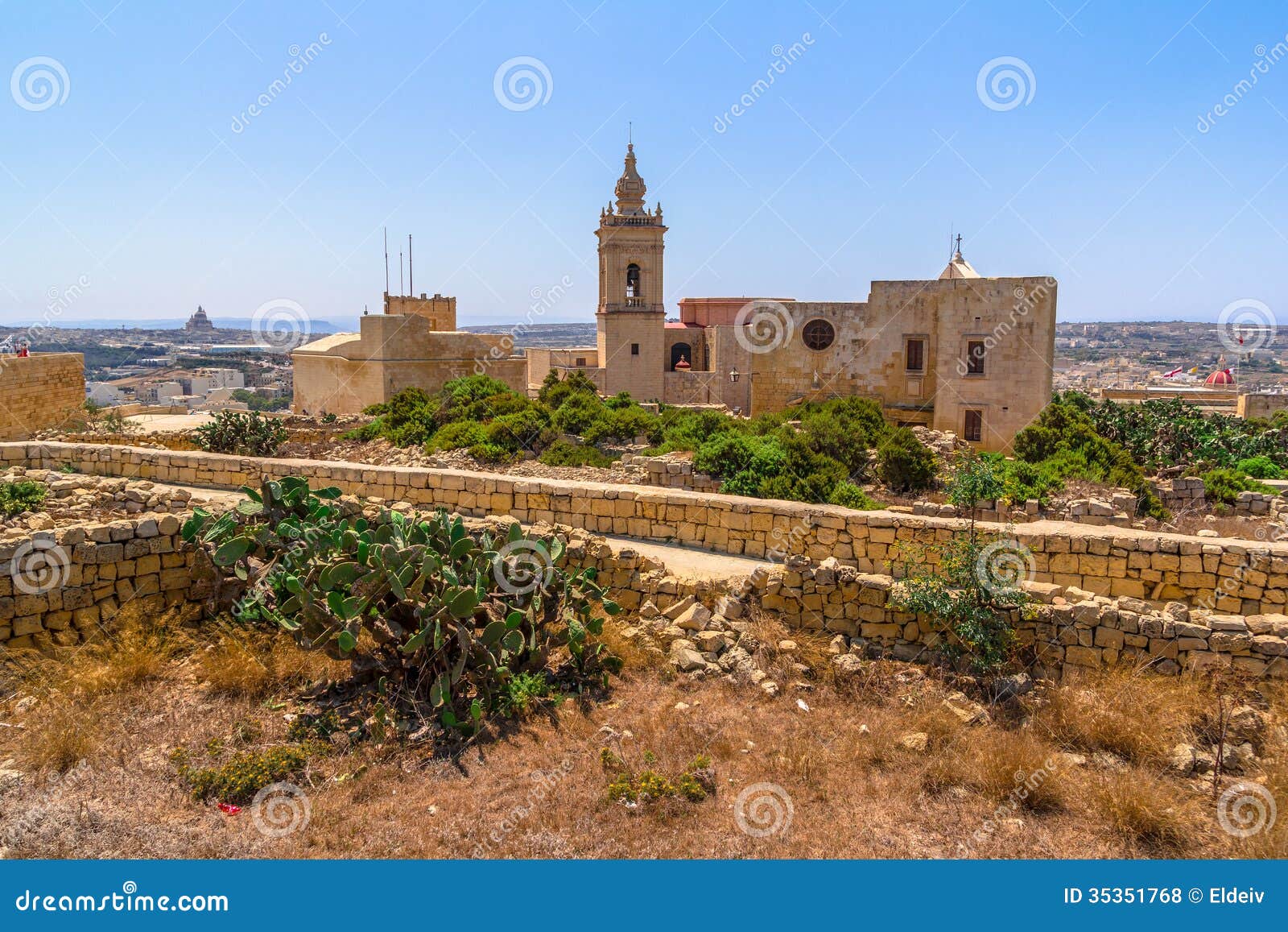Gozo Cathedral in Citadel stock photo. Image of stone - 35351768