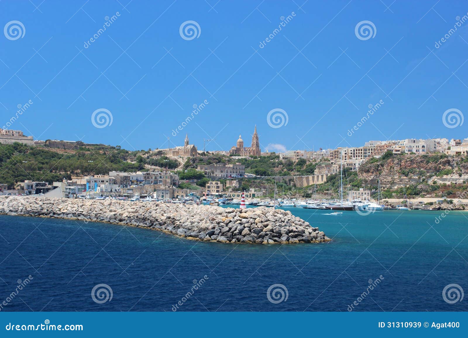 Gozo seafront stock image. Image of tourism, azure, time - 31310939