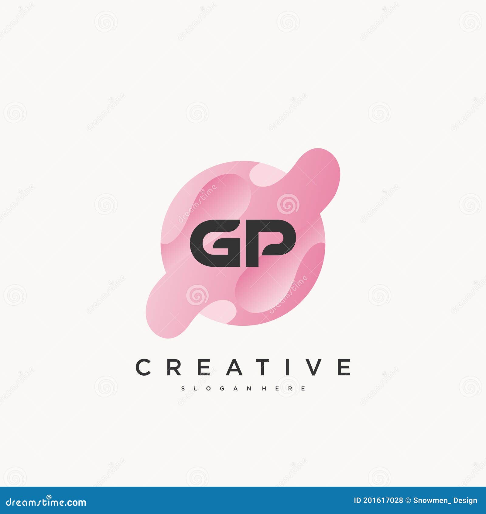 GP Initial Letter Logo Icon Design Template Elements with Wave Colorful ...