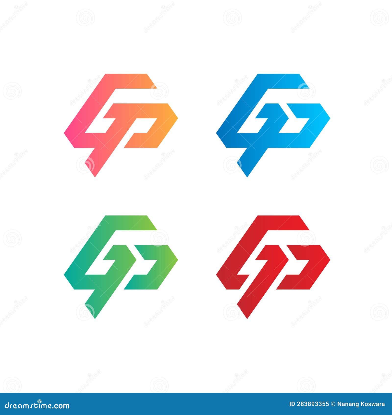 GP Logo, GP Monogram, Initial GP Logo, Letter GP Logo, Abstract, Icon ...