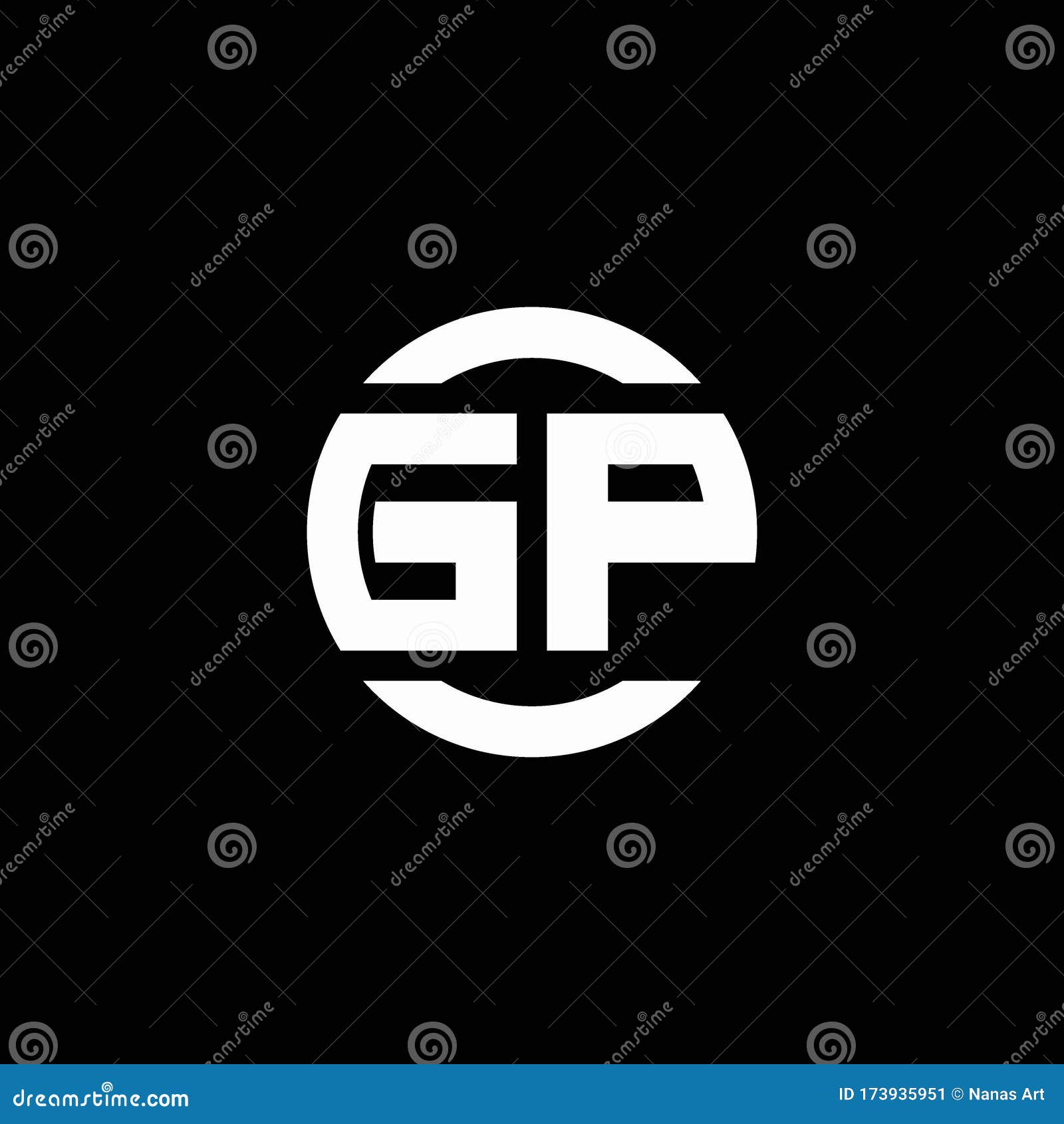 GP Logo Monogram Isolated on Circle Element Design Template Stock ...