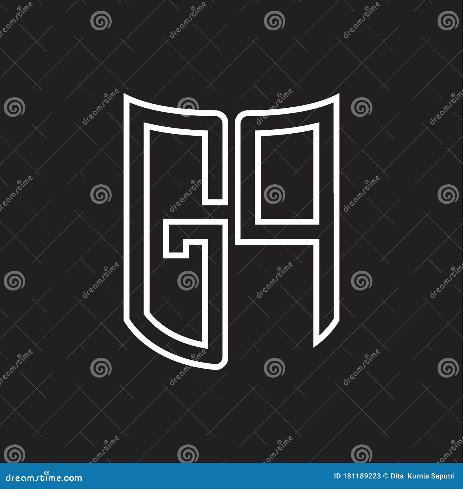 GP Logo Monogram with Ribbon Style Outline Design Template Stock Vector ...