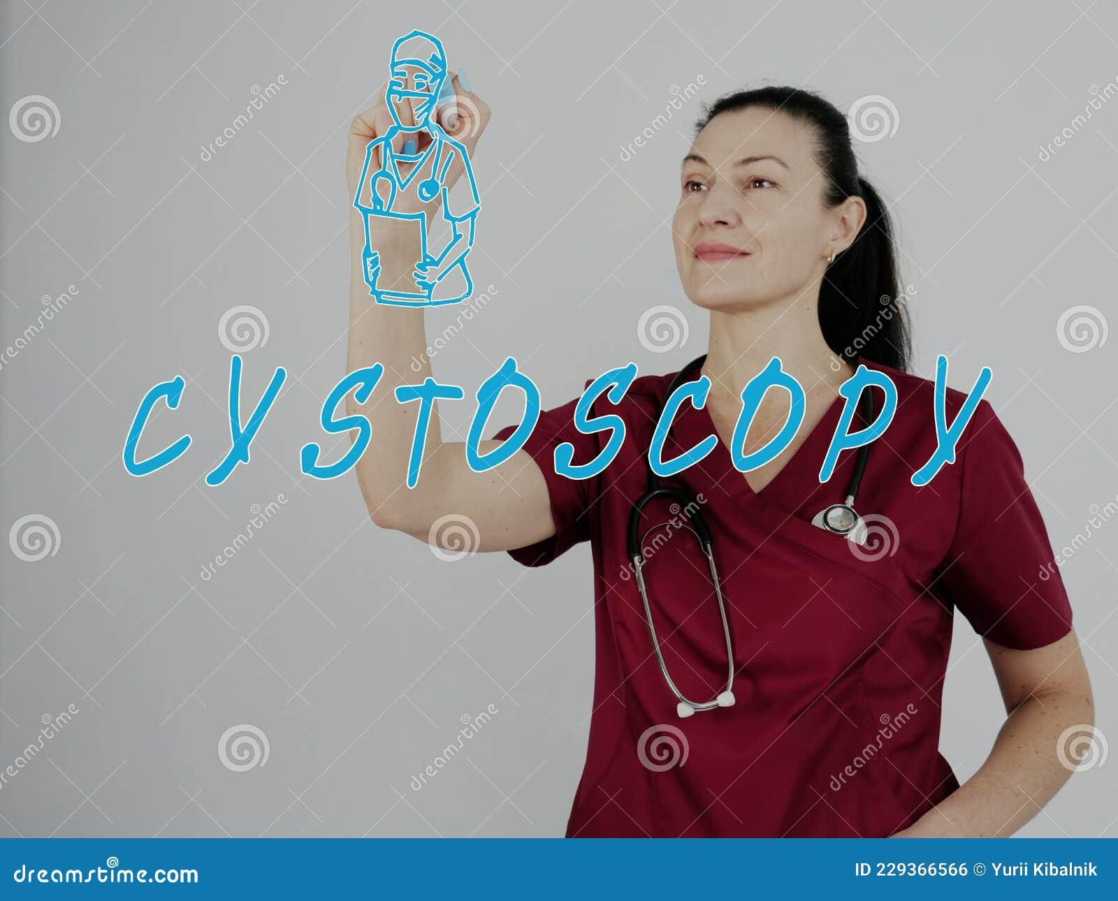 GP Writing CYSTOSCOPY on Screen by a Blue Pen Stock Photo - Image of ...