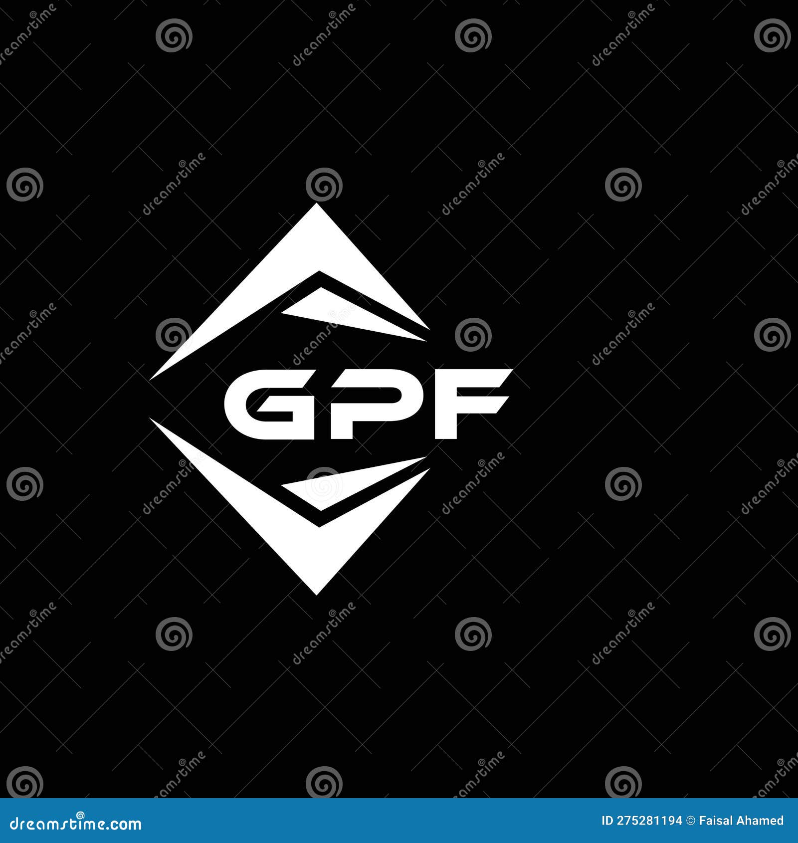 GPF Abstract Technology Logo Design on Black Background. GPF Creative ...