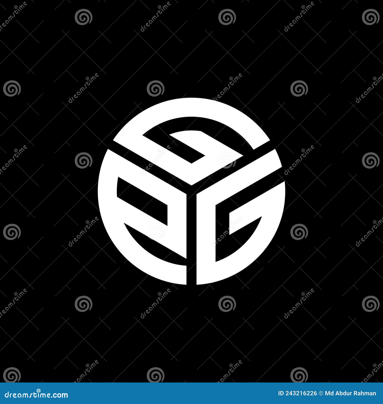 GPF Letter Logo Design on Black Background. GPF Creative Initials ...