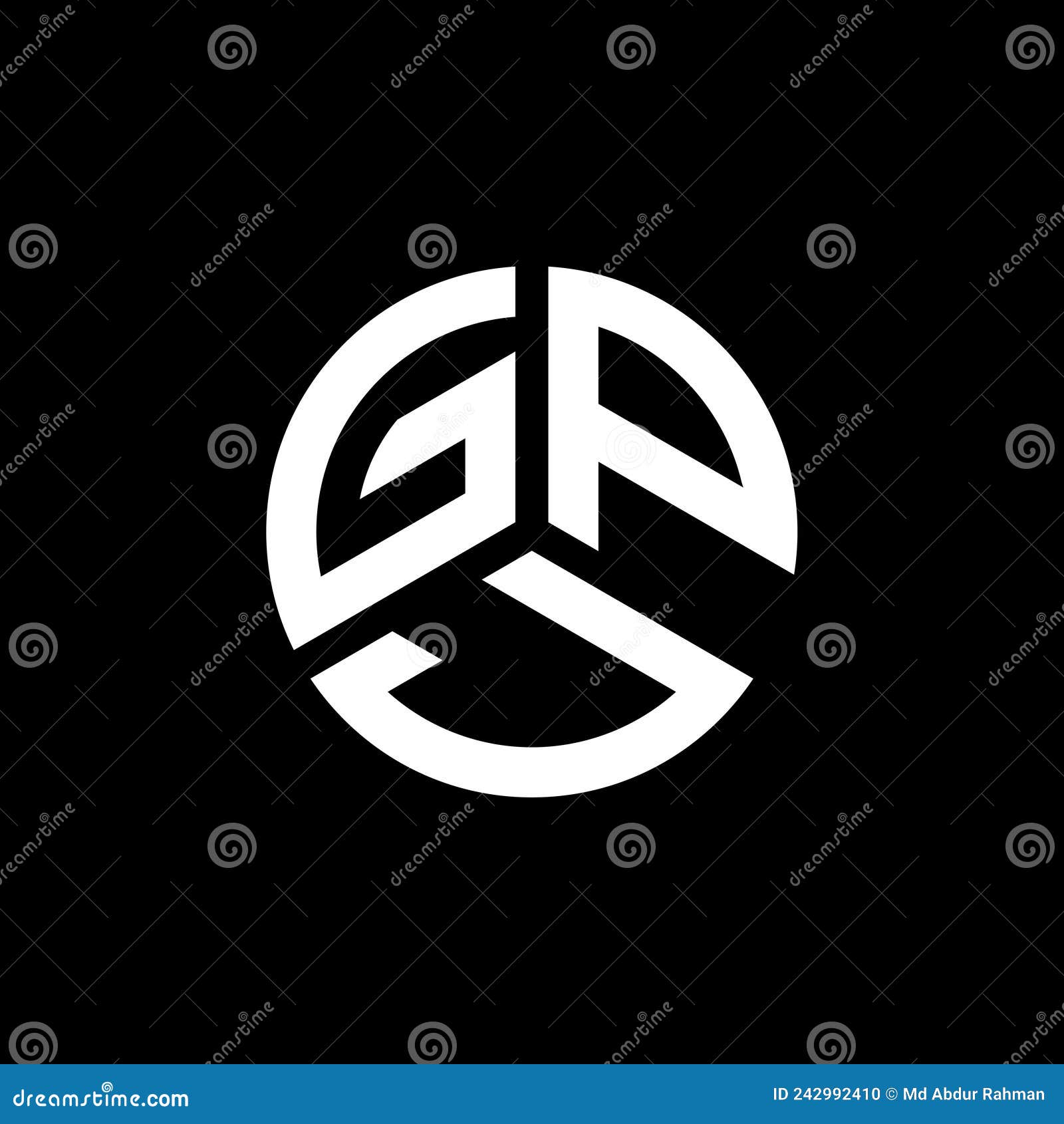 GPJ Letter Logo Design on White Background. GPJ Creative Initials ...