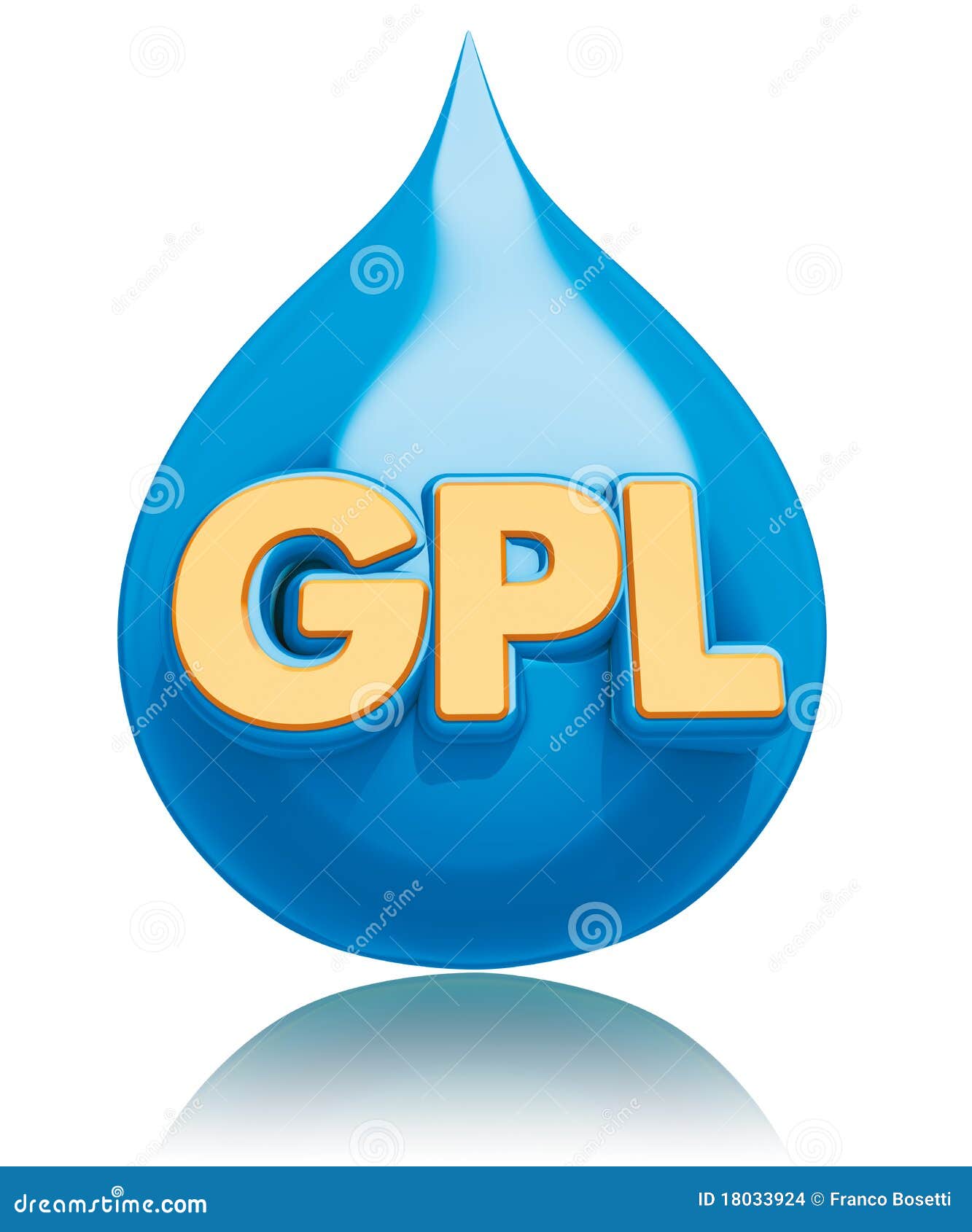 GPL blue drop stock illustration. Illustration of metal - 18033924