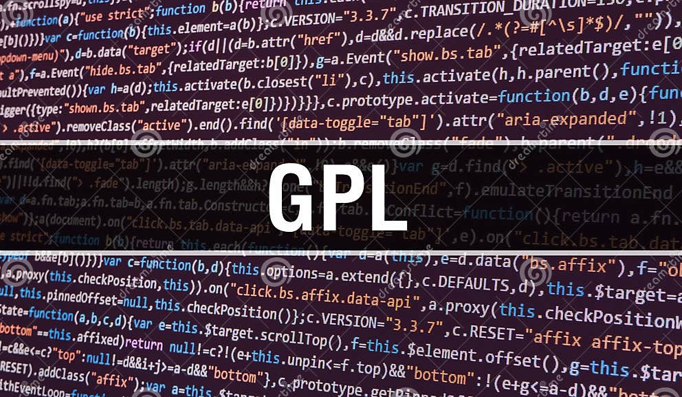 GPL Concept with Random Parts of Program Code. GPL with Programming Code Abstract Technology ...