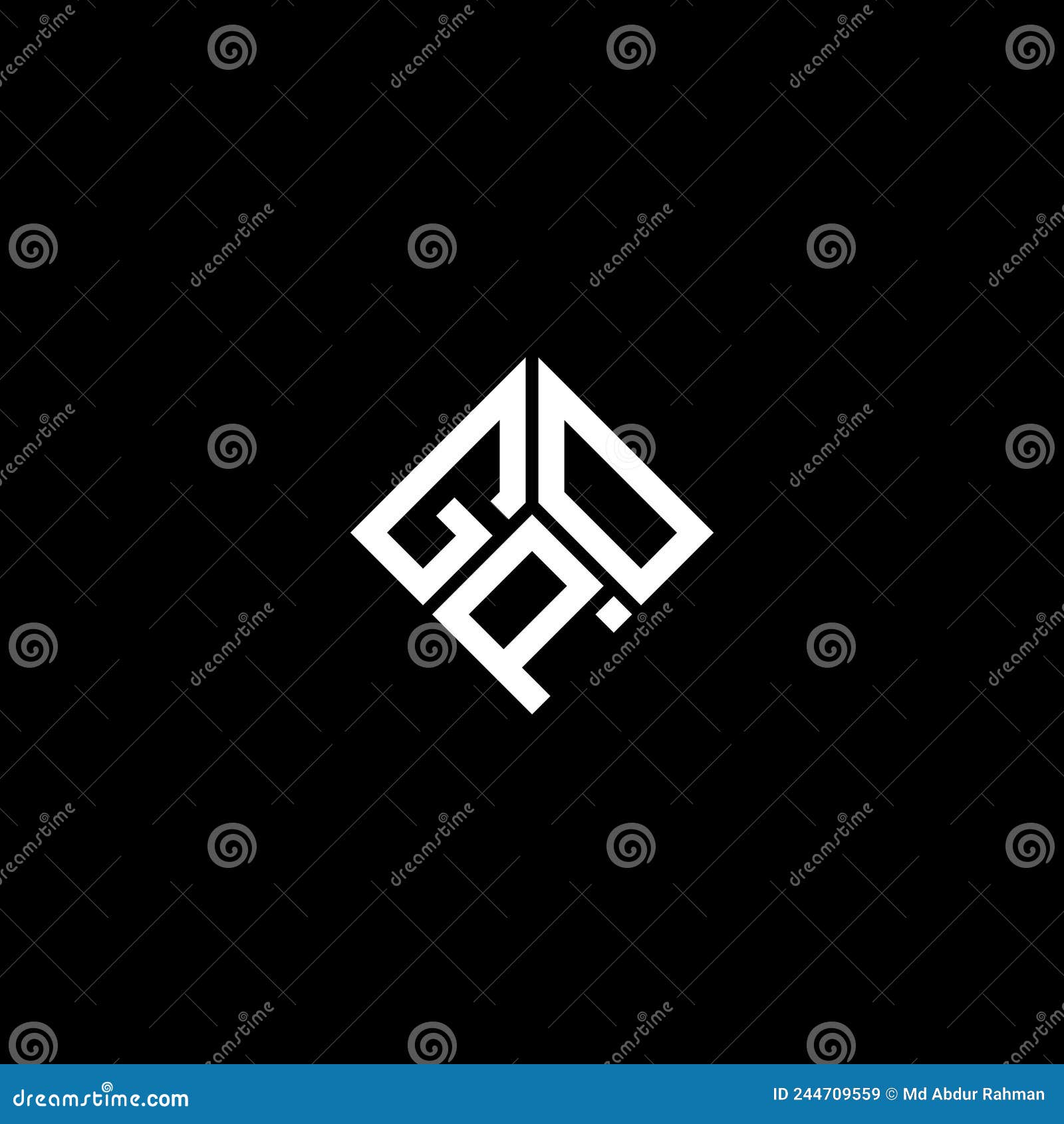 GPO Letter Logo Design On Black Background. GPO Creative Initials ...