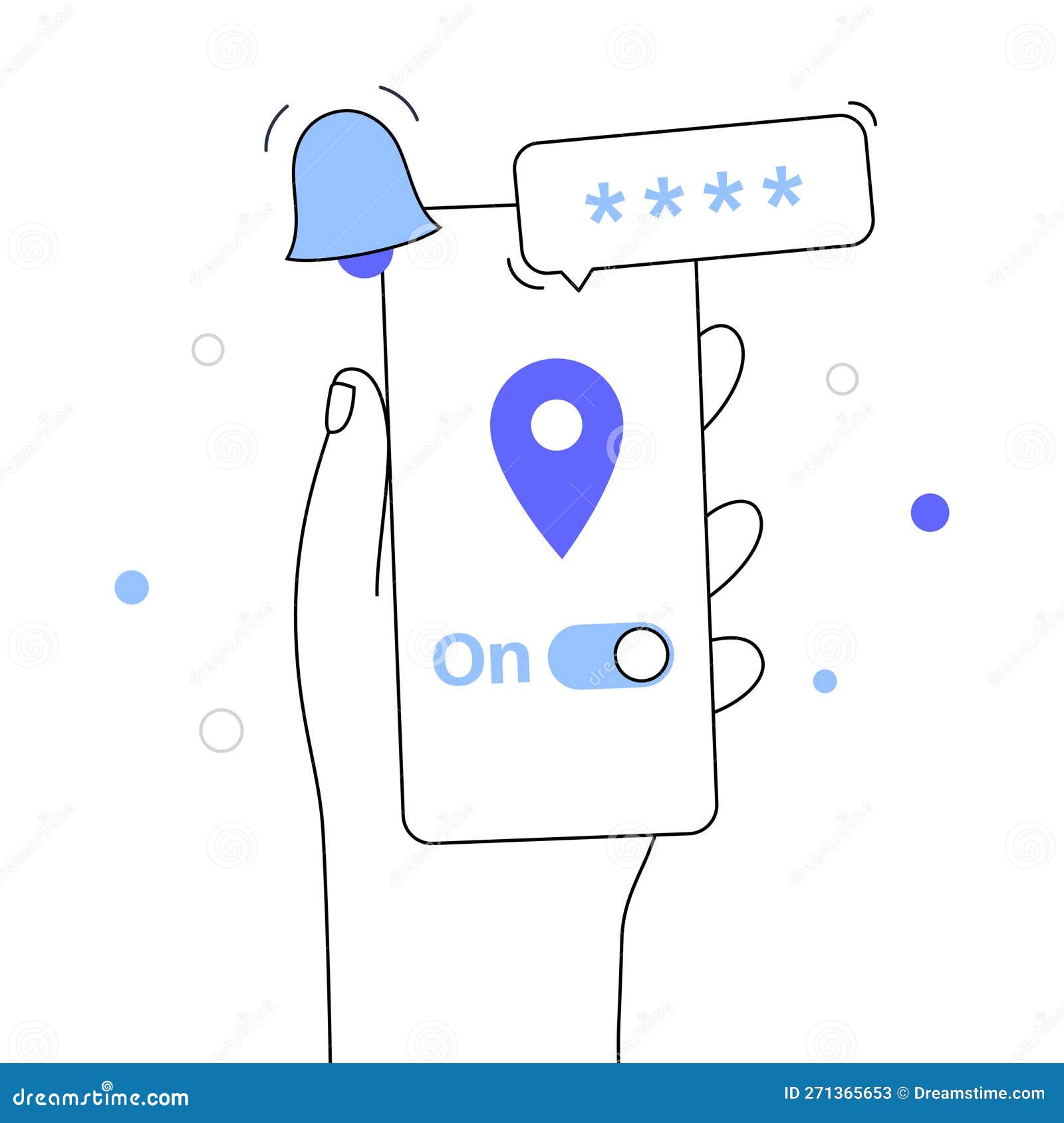 GPS activation toggle stock vector. Illustration of smartphone - 271365653