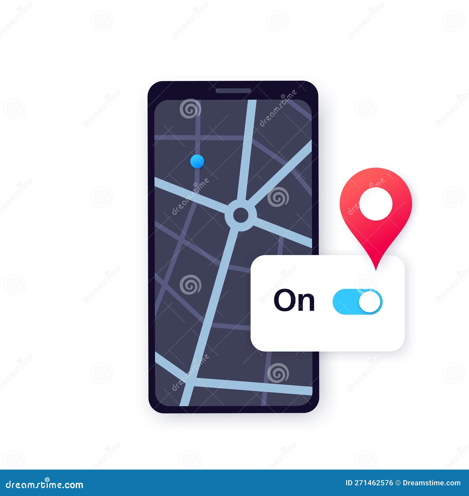 Gps Activation Toggle Stock Vector Illustration Of Service 271462576