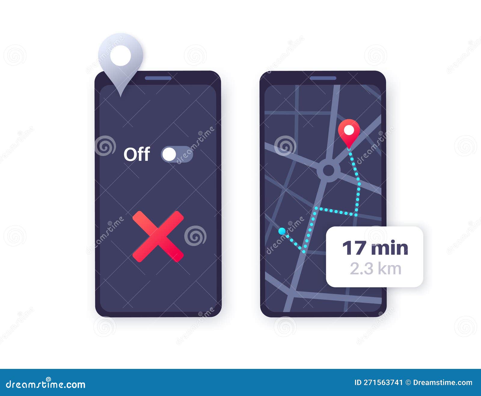 Gps Activation Toggle Stock Vector Illustration Of Mobile 271563741
