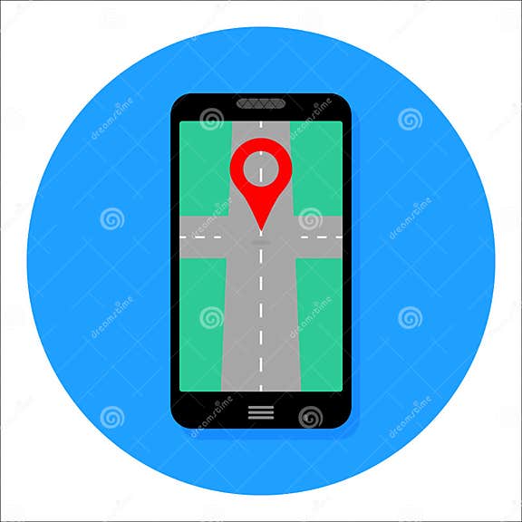 GPS App Icon for Smartphone Stock Vector - Illustration of mapping ...