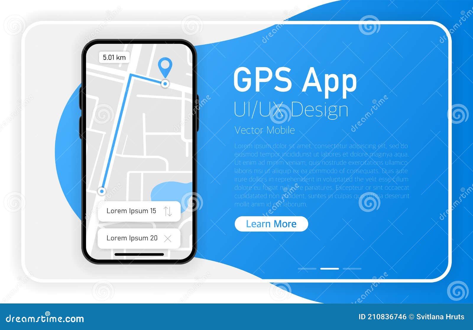 GPS App. Smartphone Blank Screen. Modern Design. Device Mockup. UI and ...