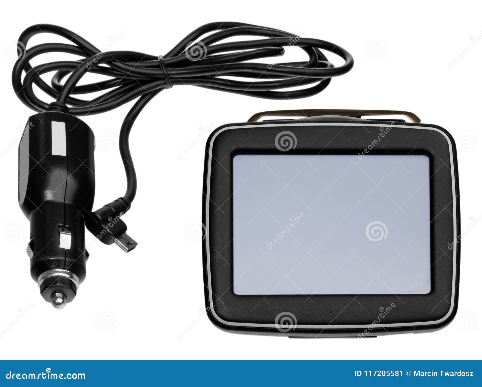 GPS Car Navigation with Handle. Black Electronic Map Device. Stock ...