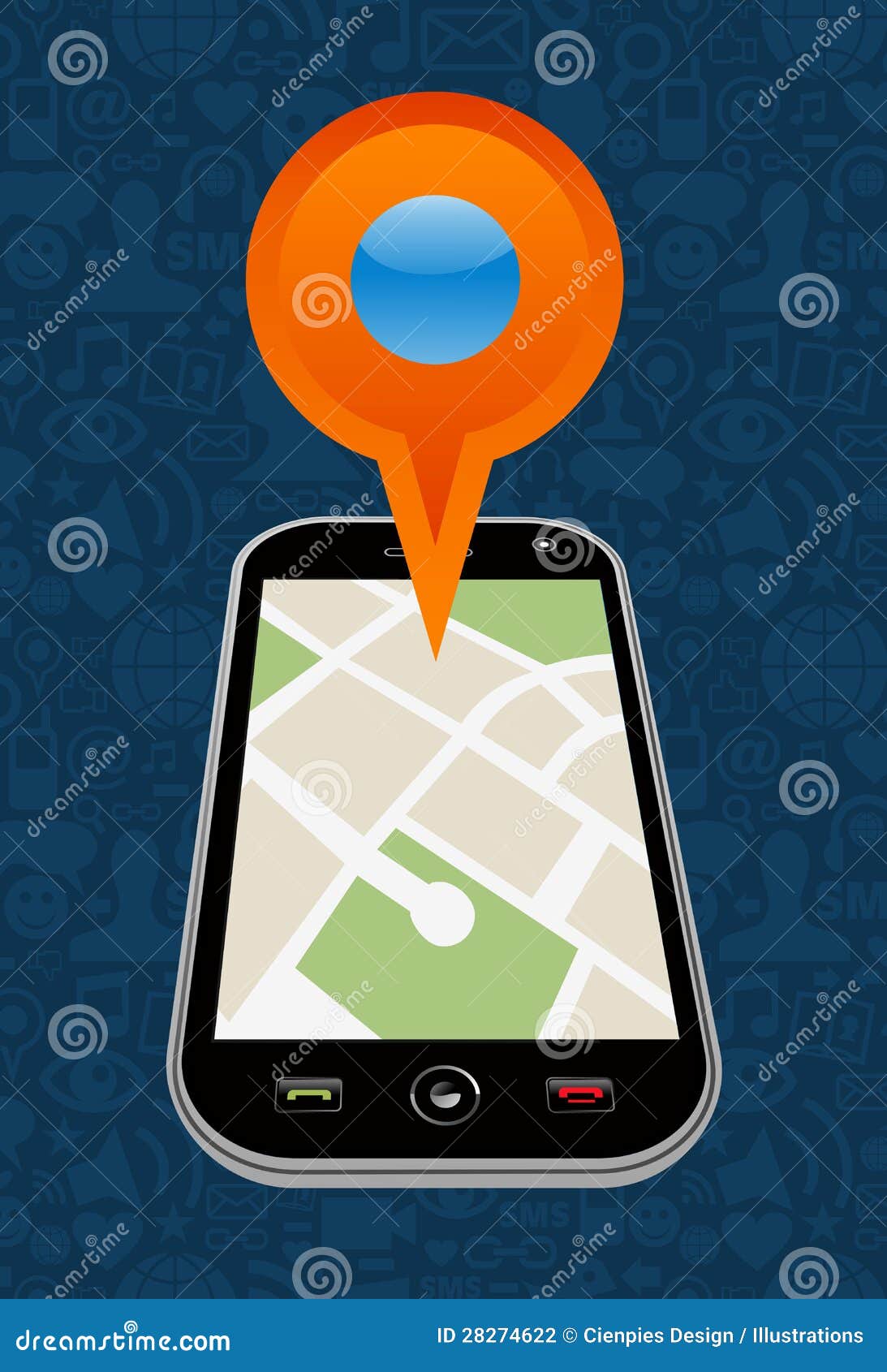 GPS city map arrow stock vector. Illustration of device - 28274622