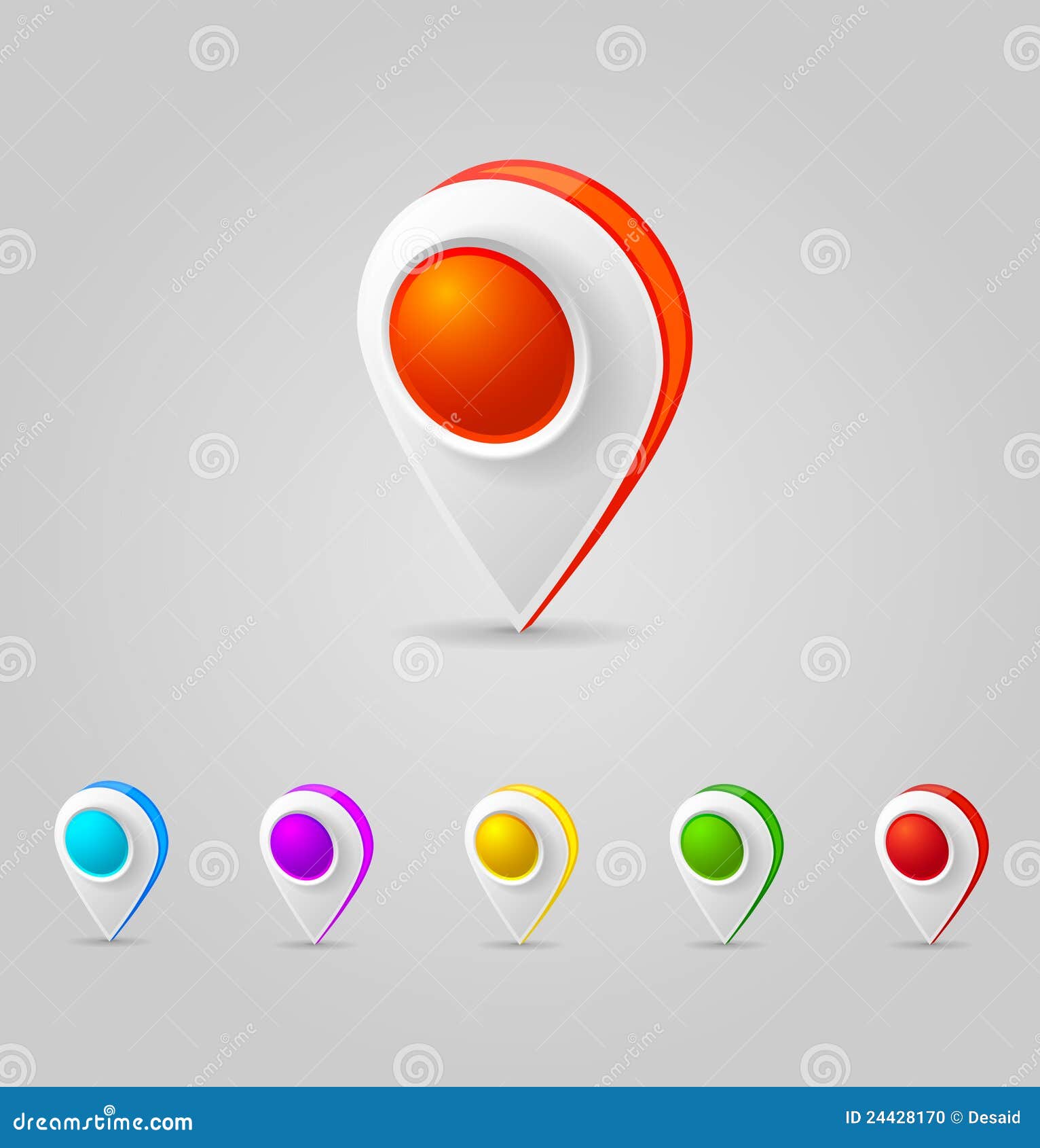 GPS Color Map Icons stock vector. Illustration of direction - 24428170