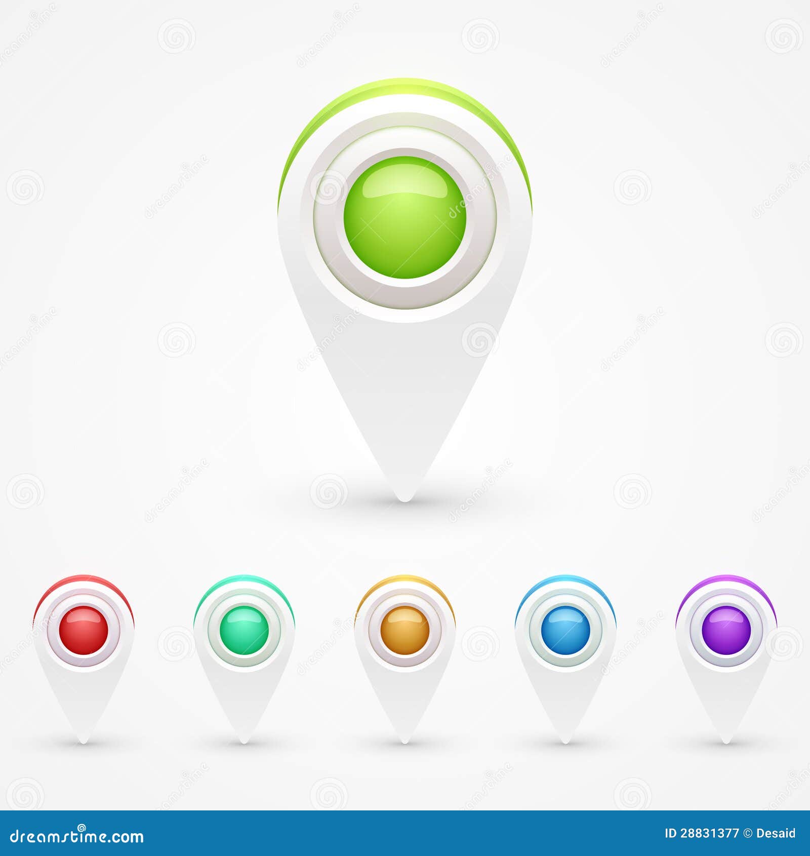 GPS Color Map Icons stock vector. Illustration of label - 28831377