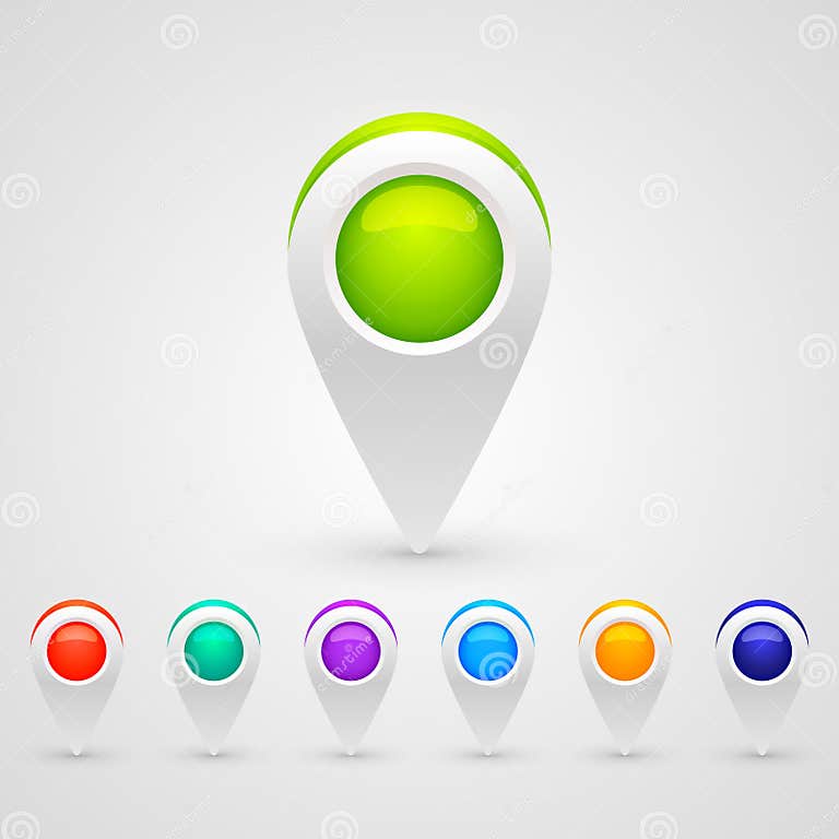 GPS Color Map Icons stock vector. Illustration of color - 28831433