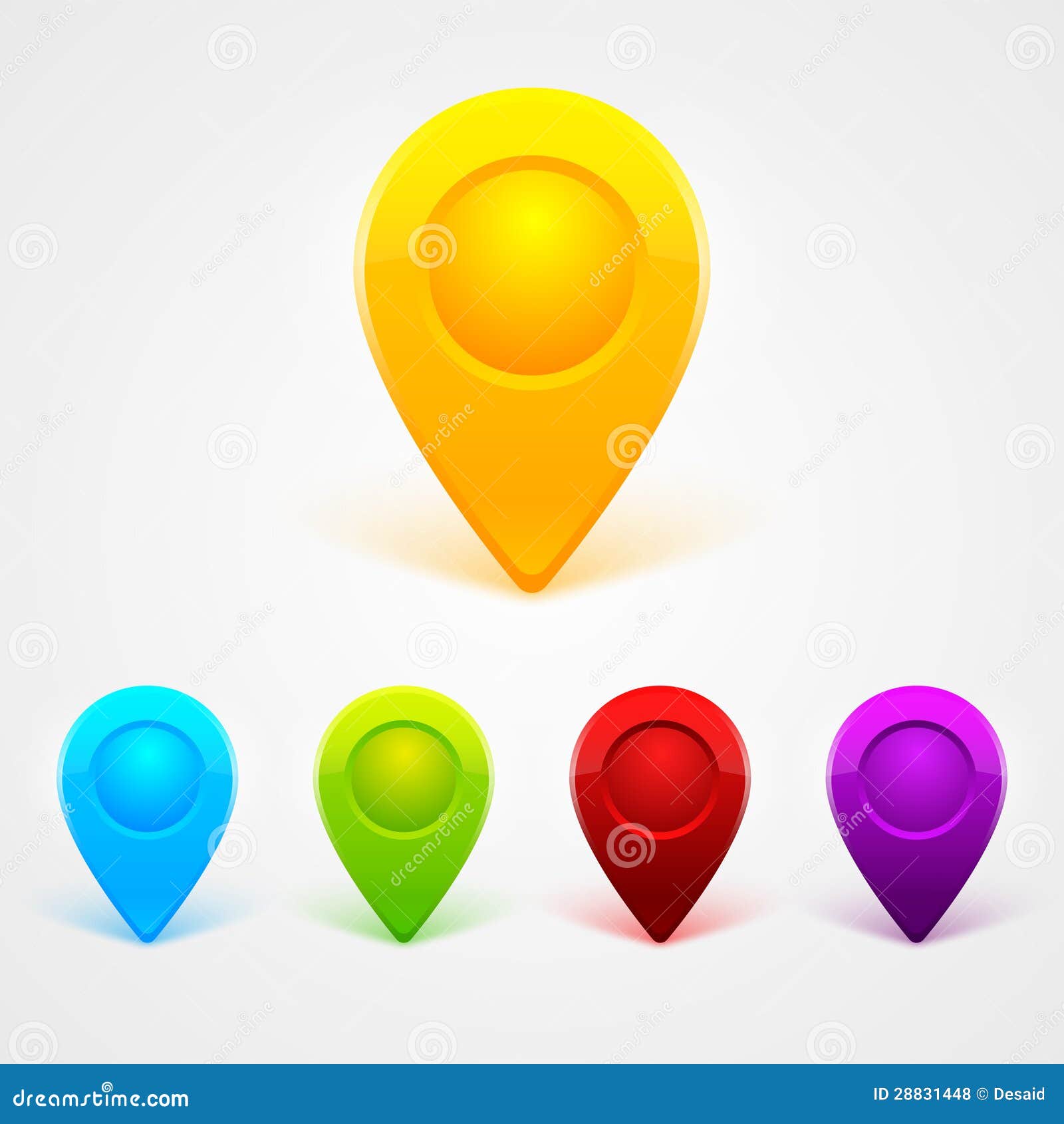 GPS Color Map Icons stock vector. Illustration of graphic - 28831448
