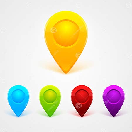 GPS Color Map Icons stock vector. Illustration of graphic - 28831448