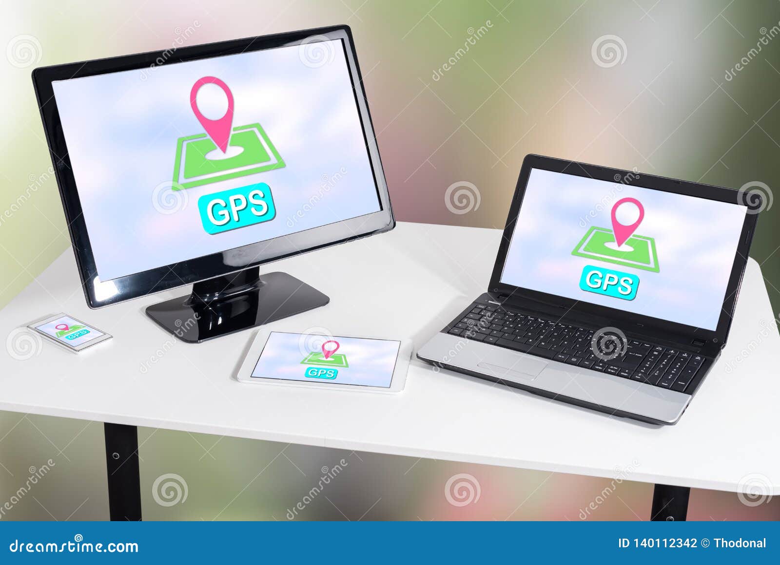 Gps Concept on Different Devices Stock Photo - Image of computer, multi ...