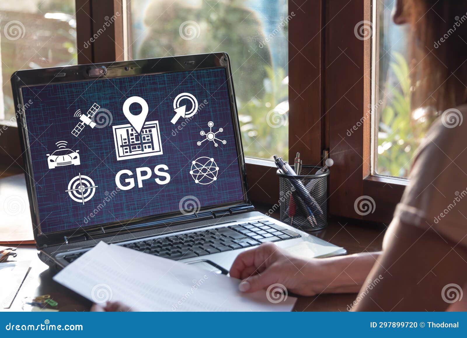 Gps Concept on a Laptop Screen Stock Photo - Image of information ...