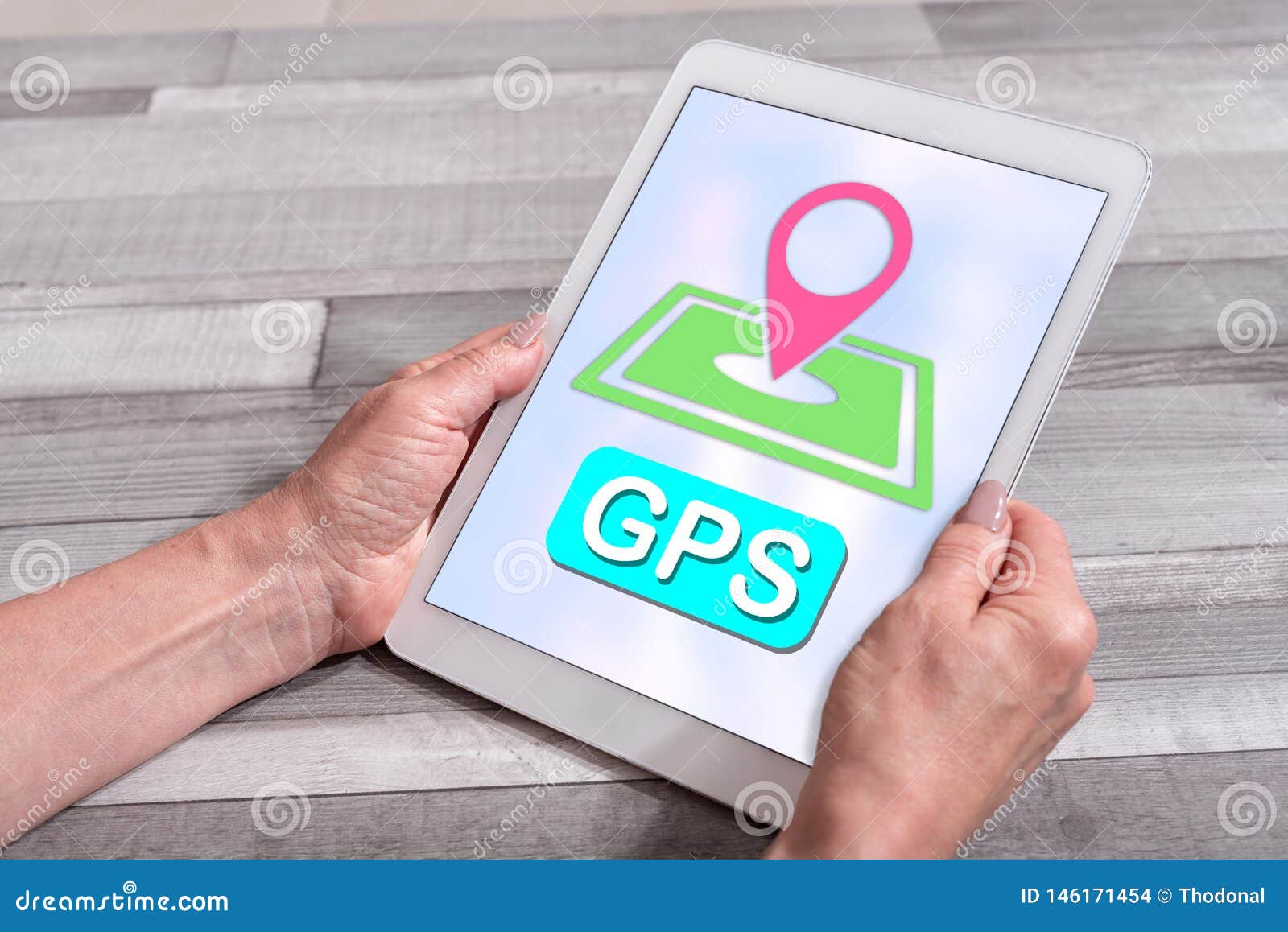 Gps concept on a tablet stock photo. Image of navigation - 146171454