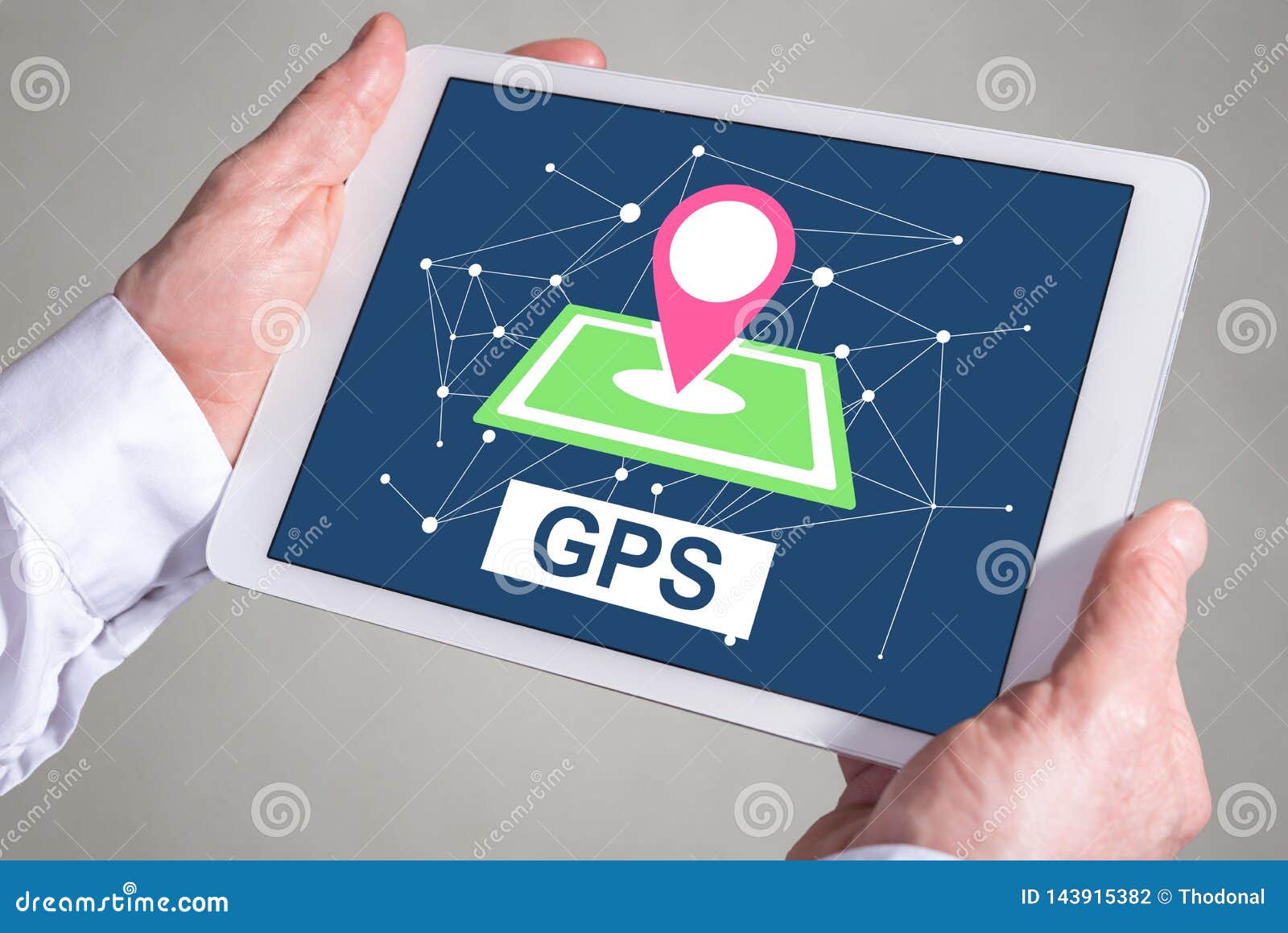Gps concept on a tablet stock photo. Image of device - 143915382