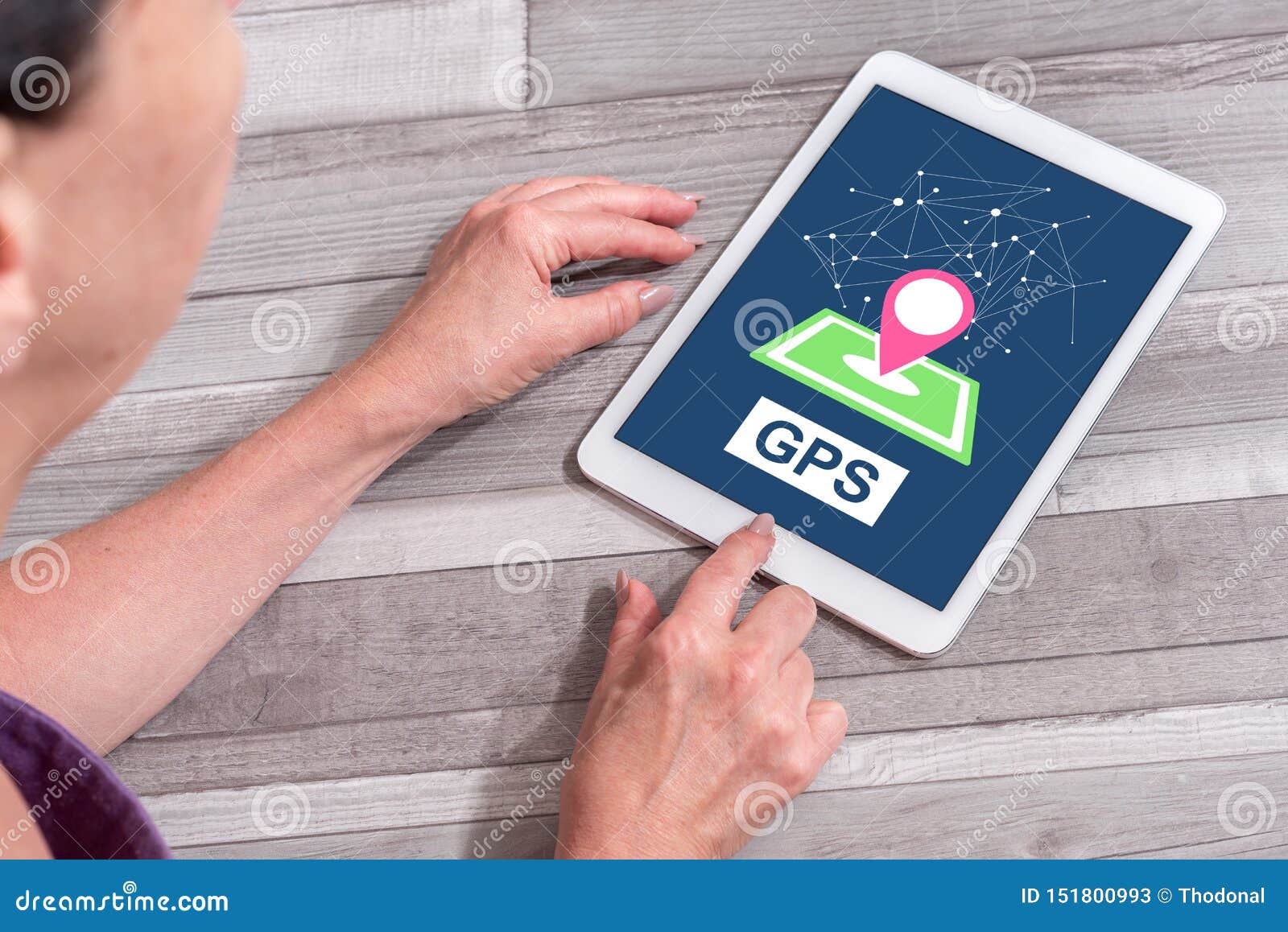 Gps concept on a tablet stock image. Image of digital - 151800993