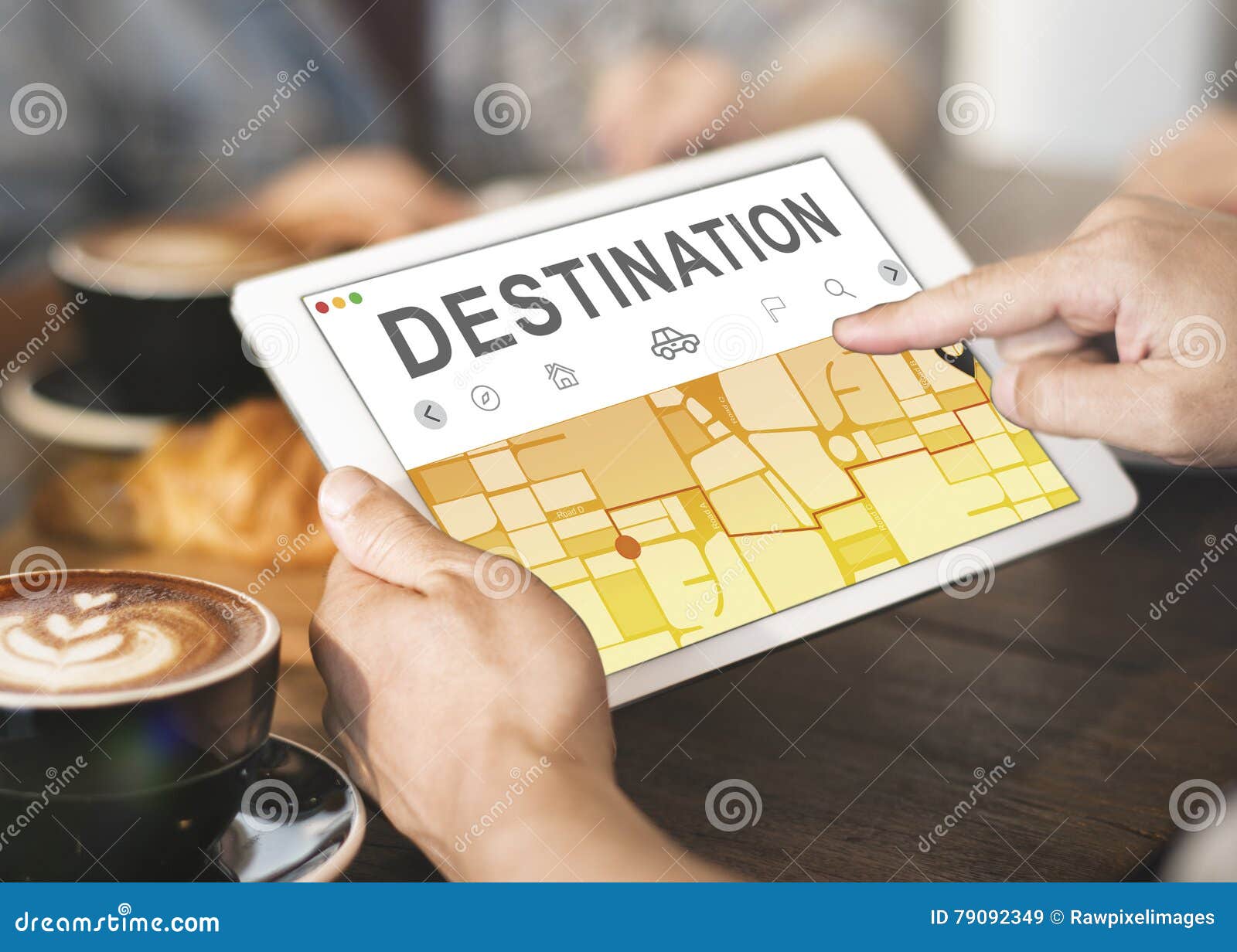 GPS Destination Route Map Graphic Concept Stock Image - Image of media ...