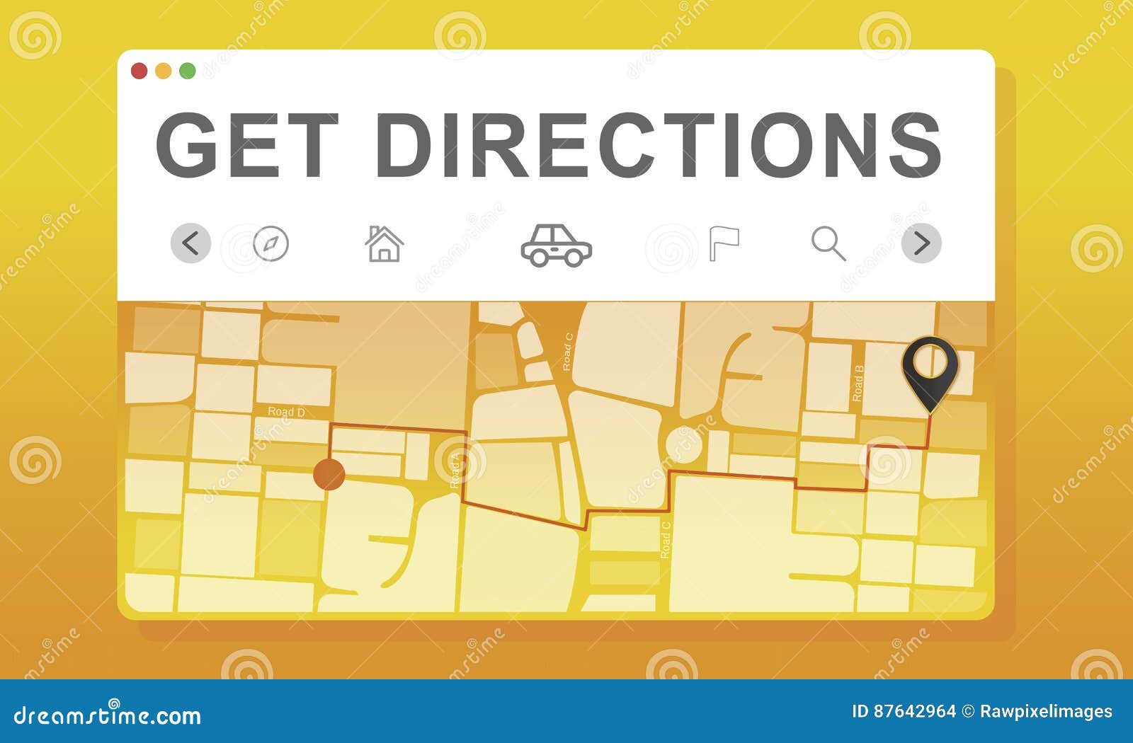 GPS Destination Route Map Graphic Concept Stock Illustration ...