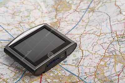 GPS device on a map stock photo. Image of screen, portable - 1783518
