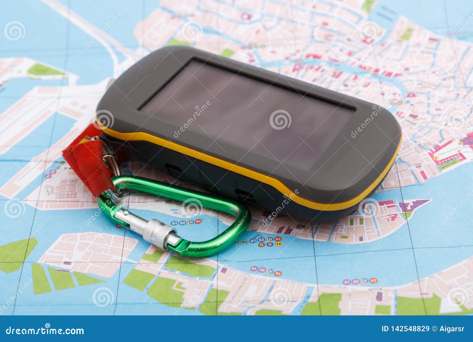 GPS device and map stock image. Image of travel, handheld - 142548829