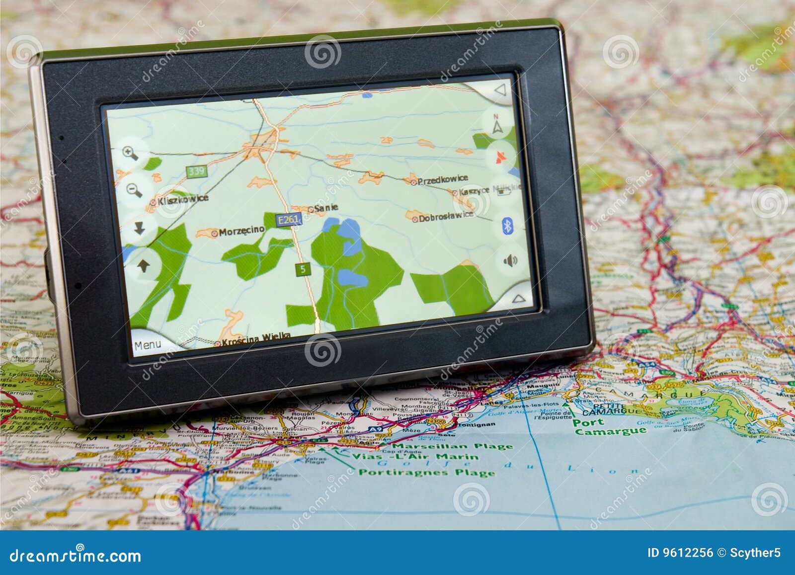 GPS e mapa foto de stock. Imagem de busca, estrada, ohio - 9612256