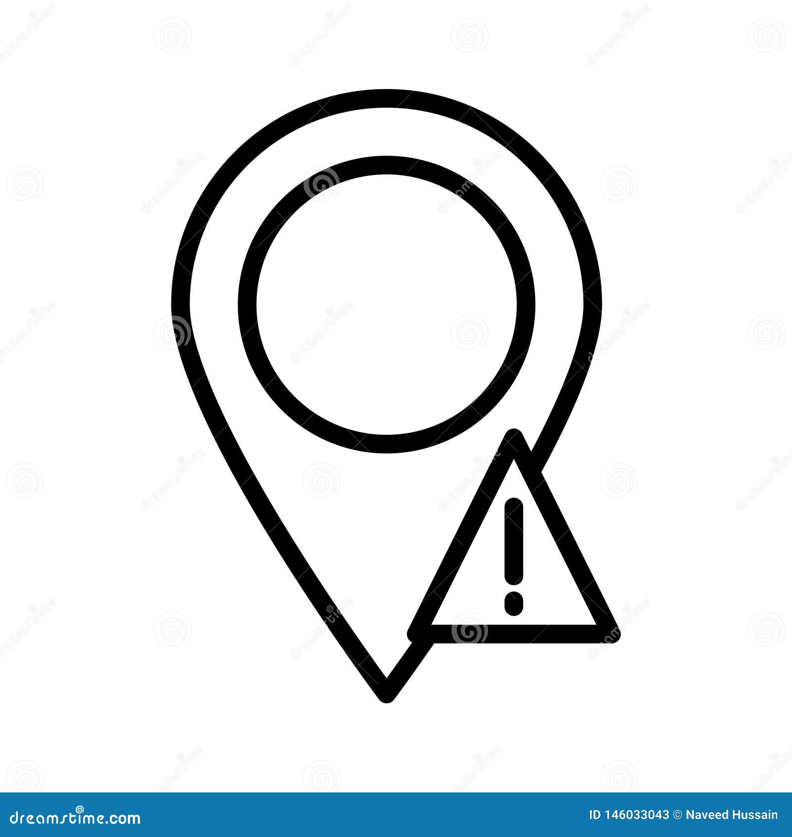 Gps Error Thin Line Vector Icon Stock Illustration - Illustration of ...
