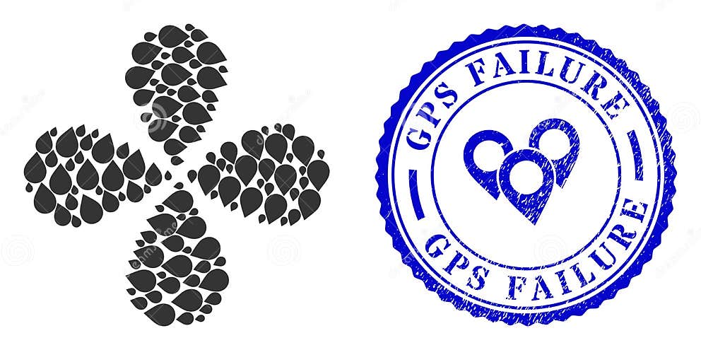 GPS Failure Scratched Rubber Imprint and Map Marker Rotation Motion ...