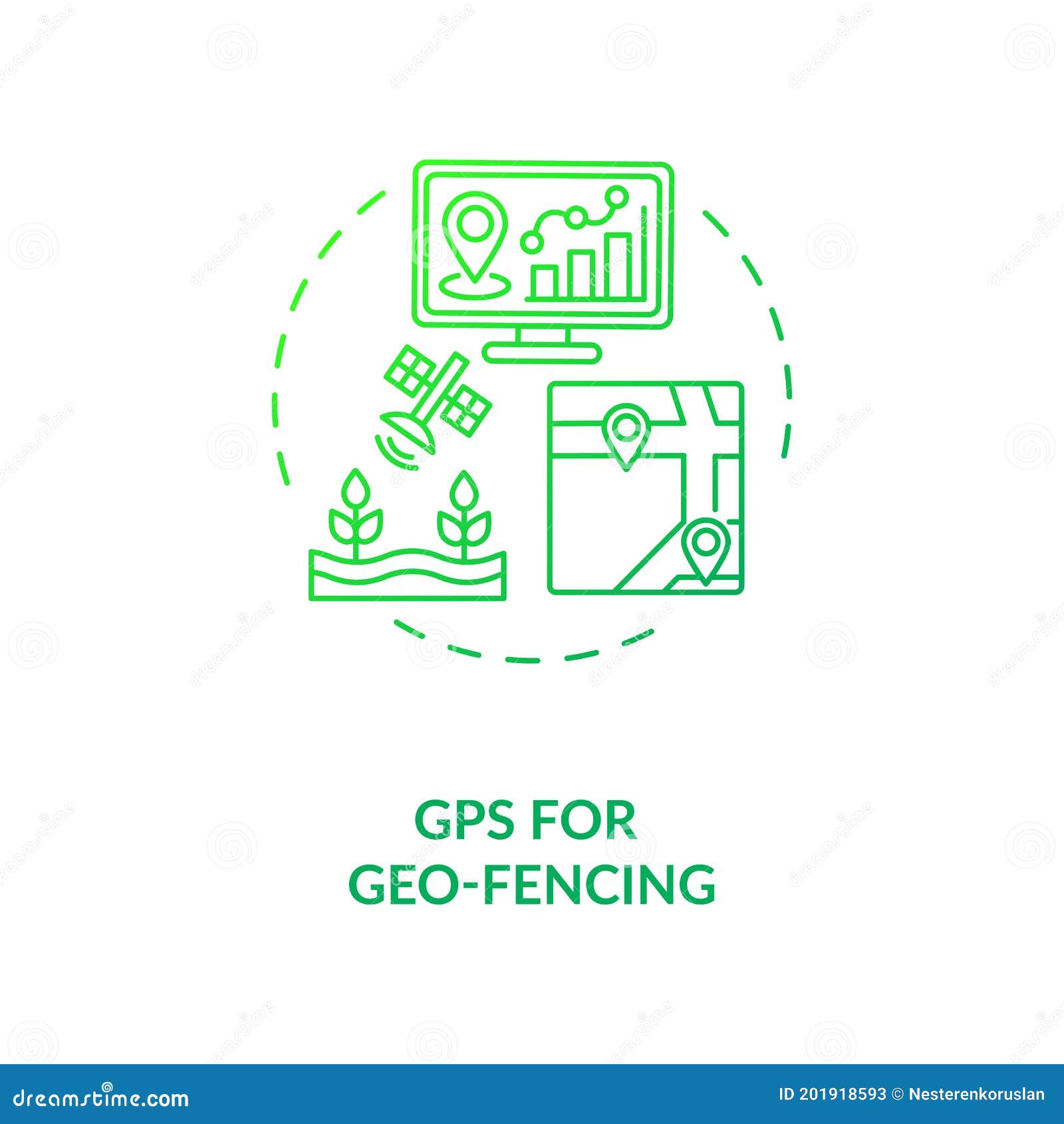 GPS for Geo Fencing Concept Icon Stock Vector - Illustration of ...