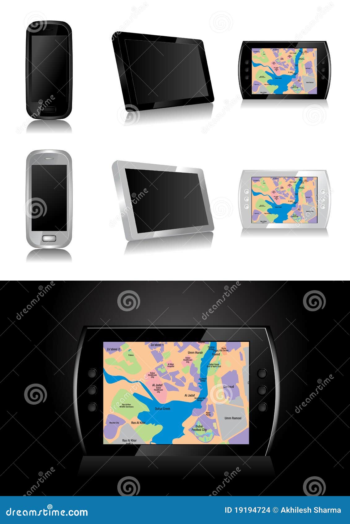 GPS, Global Positioning System, City Map, Navigation Cartoon Vector ...