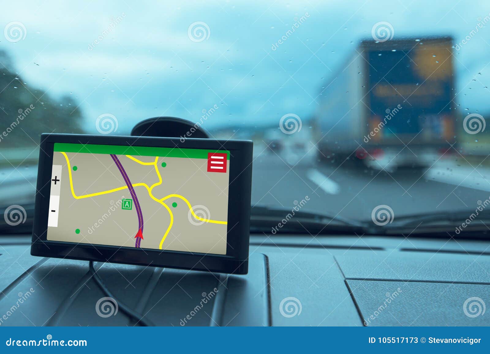 GPS car navigation device stock image. Image of automobile - 105517173