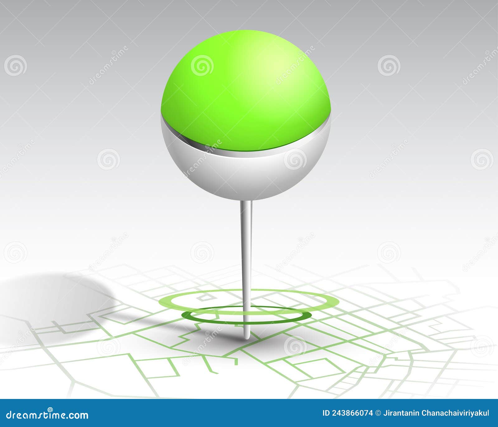 GPS.green Color Pin Dropping at Location on Map Stock Vector ...