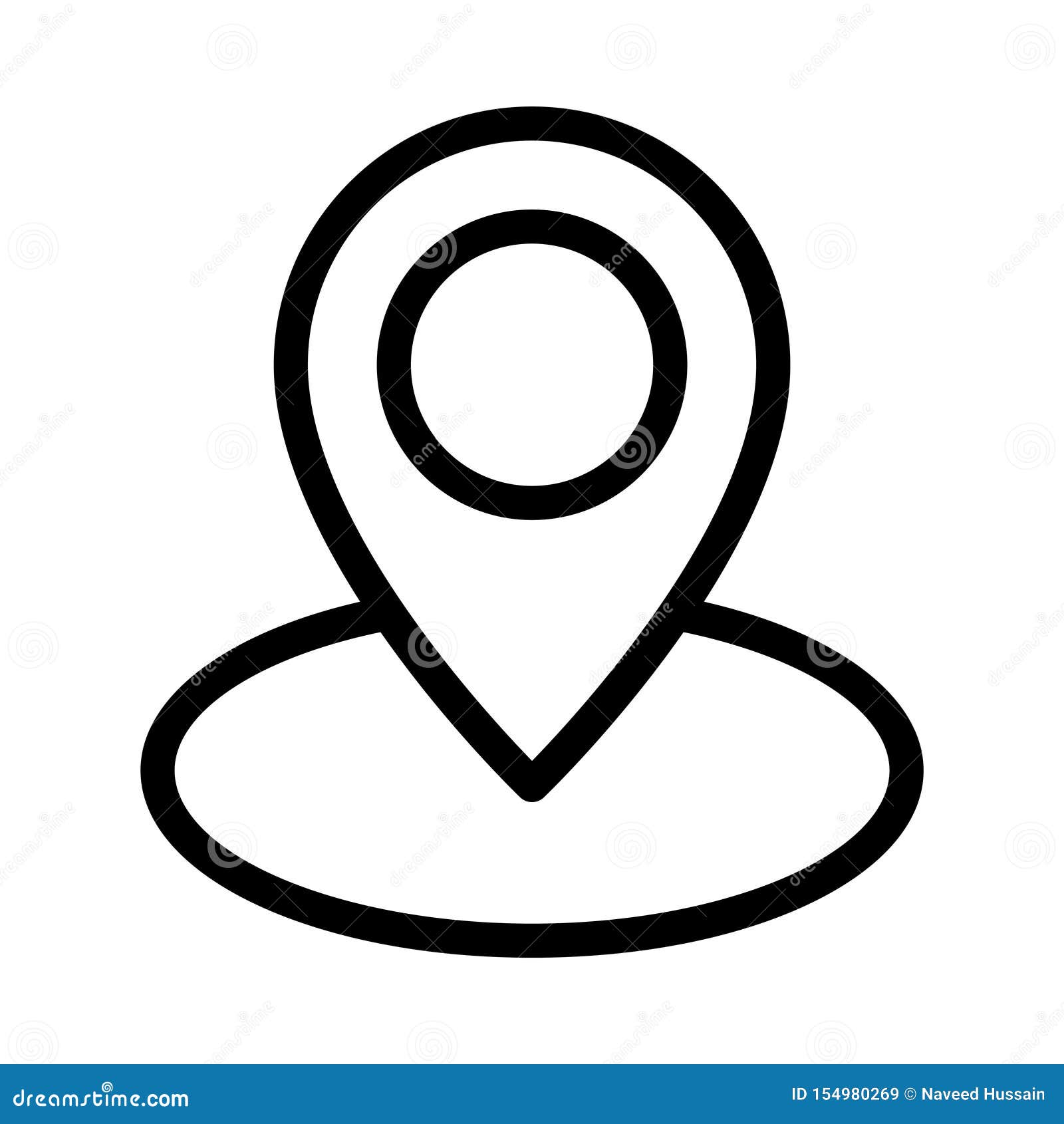 GPS thin line vector icon stock vector. Illustration of icons - 154980269