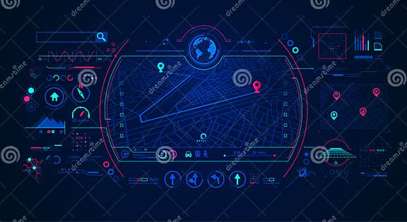 Gps interface stock vector. Illustration of background - 134185785