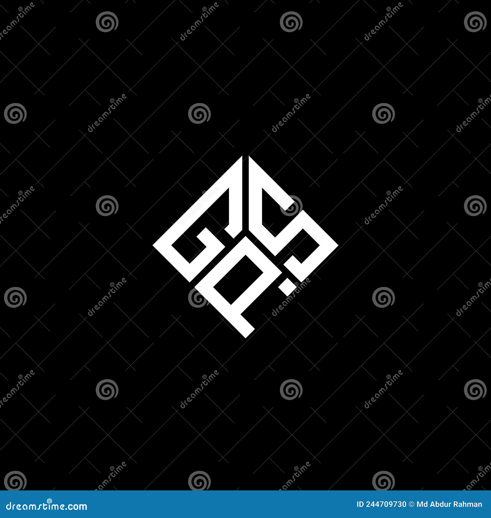 GPS Letter Logo Design on Black Background. GPS Creative Initials ...